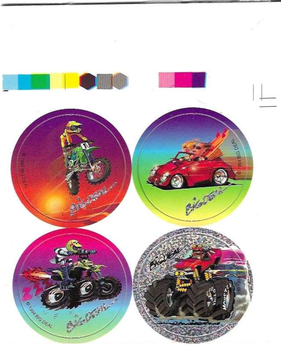 Pogs Milk Cap Set Unpunched 4 up Set Big Deal Dave Vintage 1994 - Etsy