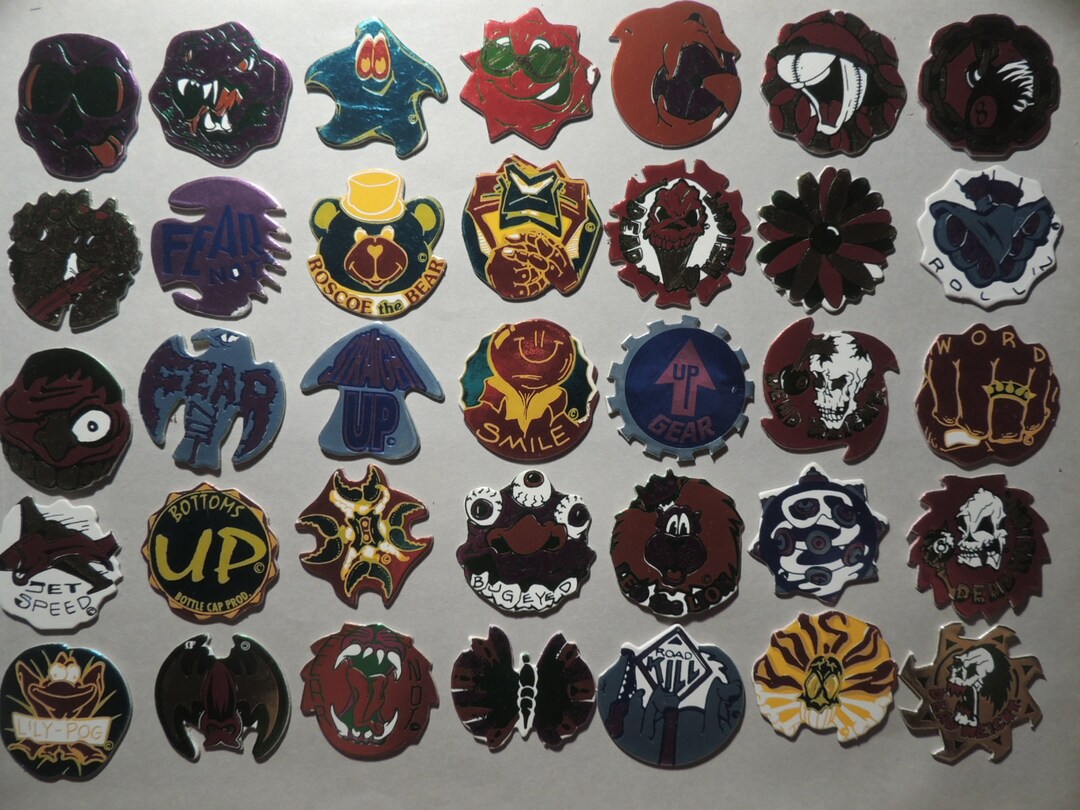 Pogs Milk Cap Game Die-cut Foil Enhanced Cap Set of 40 Different. - Etsy