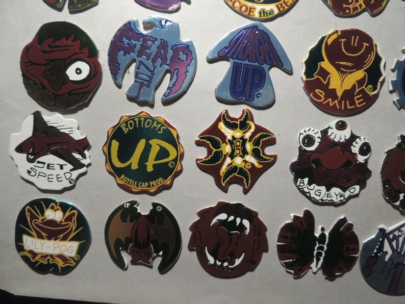 Pogs Milk Cap Game Die-cut Foil Enhanced Cap Set of 40 Different. - Etsy