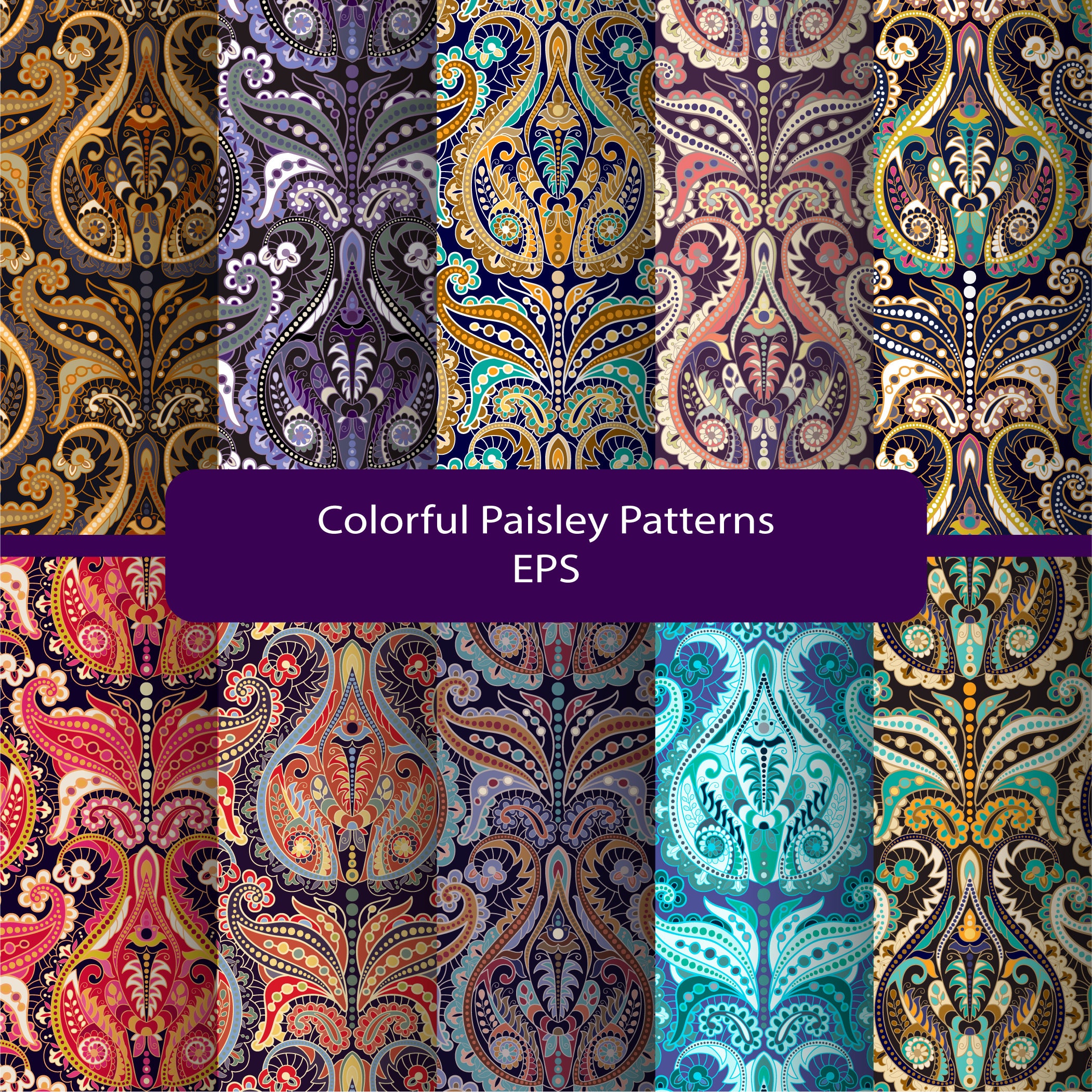 Ornamental Paisley Digital Paper Paisley Scrapbook Paper | Etsy