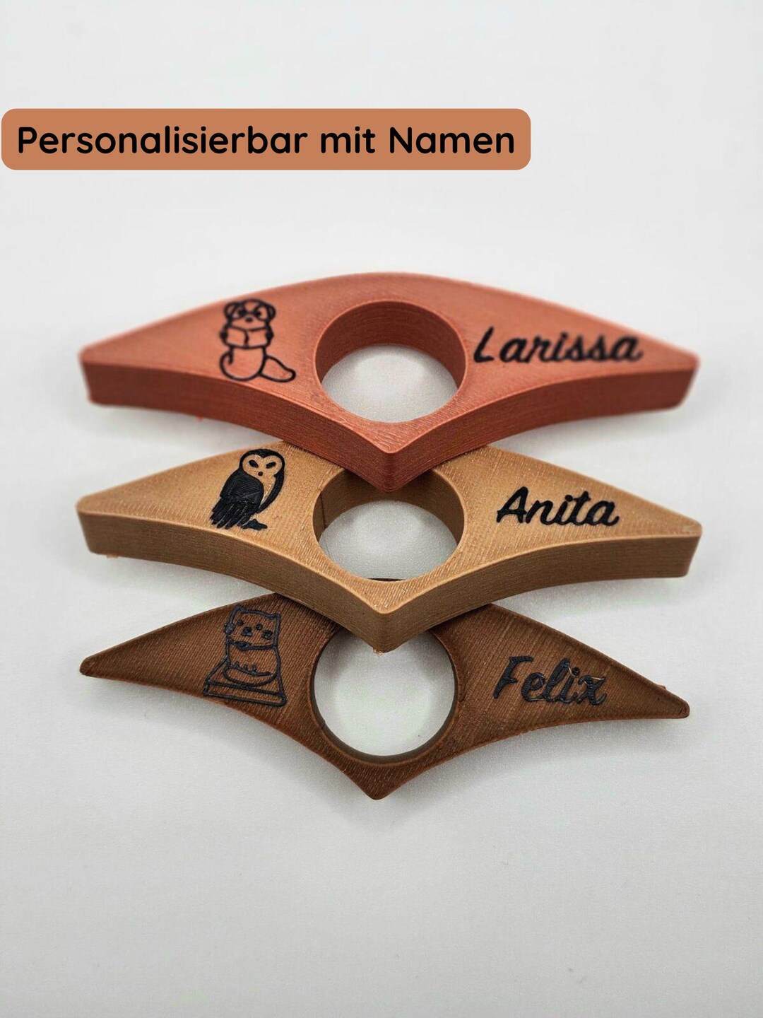 Book Page Holder Personalized With Name and Motif, Individual Book Page ...