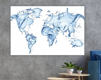 Splash Map Wall Art - Etsy