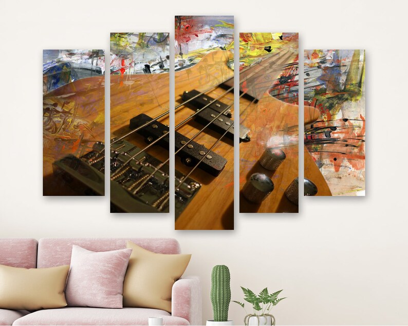 Bass Guitar Wall Art Abstract Canvas Print Abstract Guitar Art | Etsy