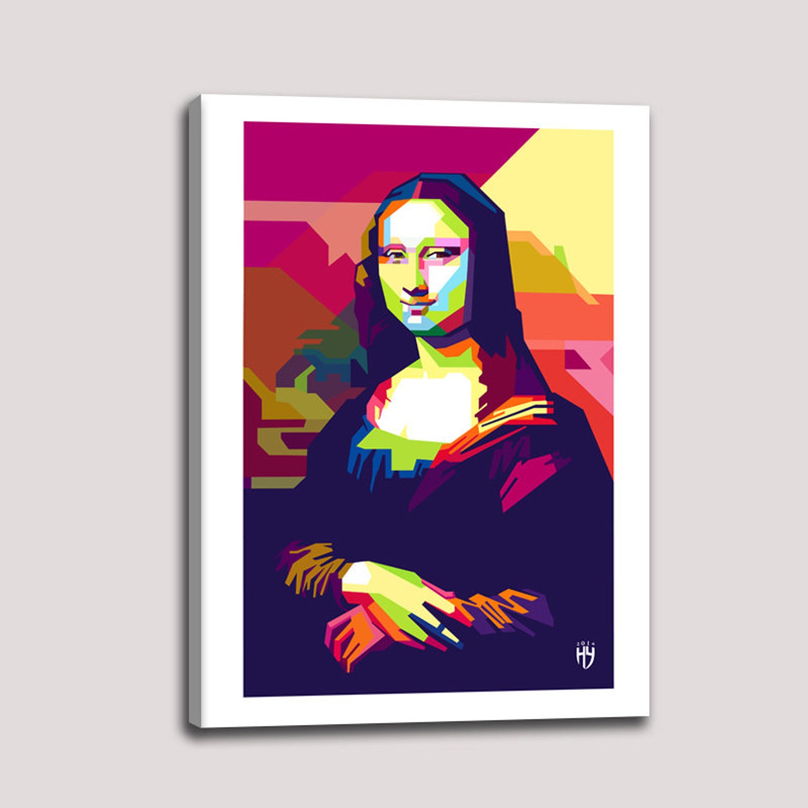 Pop Art Portrait Mona Lisa Canvas Art Mona Lisa Canvas Prints Etsy
