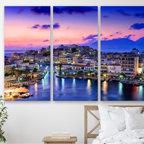 Santorini Canvas Greece Print - Etsy