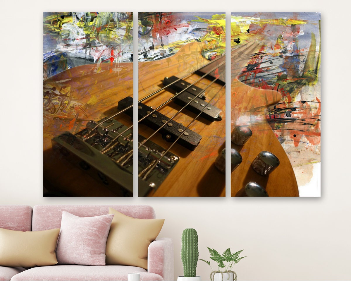 Bass Guitar Wall Art Abstract Canvas Print Abstract Guitar Art | Etsy