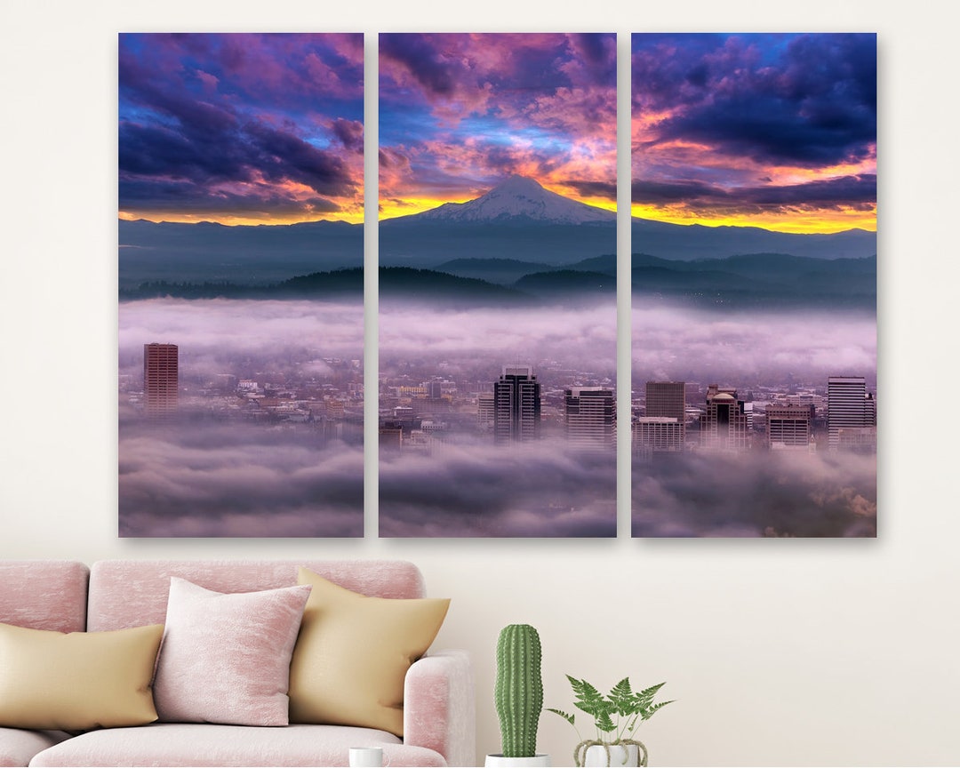Sunrise Canvas Wall Art Sunrise Through the Clouds in the - Etsy