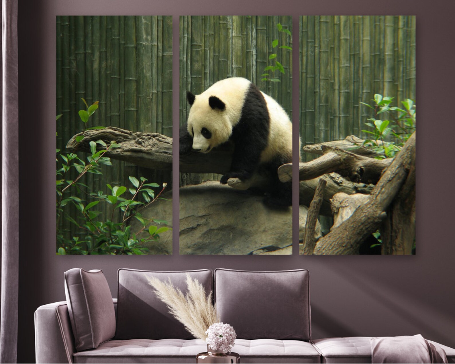 Panda Canvas Print Panda Canvas Wall Art Big Panda Wall Décor | Etsy