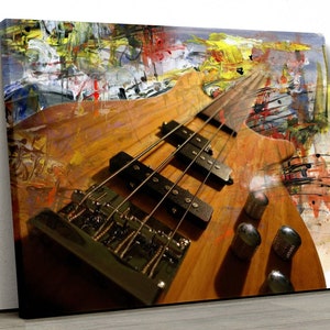 Bass Guitar Wall Art Abstract Canvas Print Abstract Guitar Art | Etsy