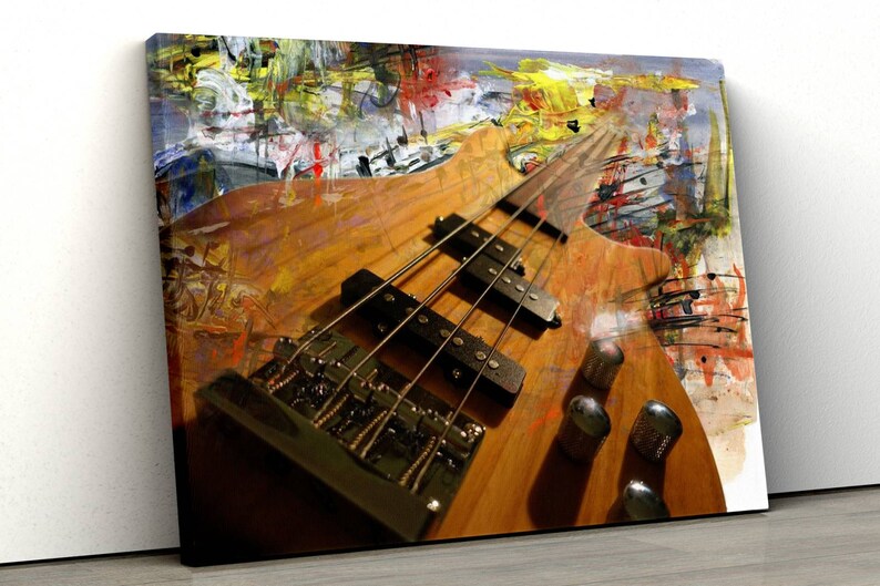 Bass Guitar Wall Art Abstract Canvas Print Abstract Guitar Art | Etsy