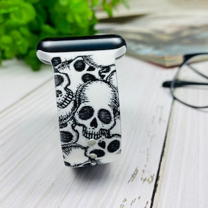 Skull Watch Band Skulls Silicone Apple Watch Band for 38 40 41 42 44 ...