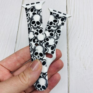 Skull Watch Band Skulls Silicone Apple Watch Band for 38 40 41 42 44 ...