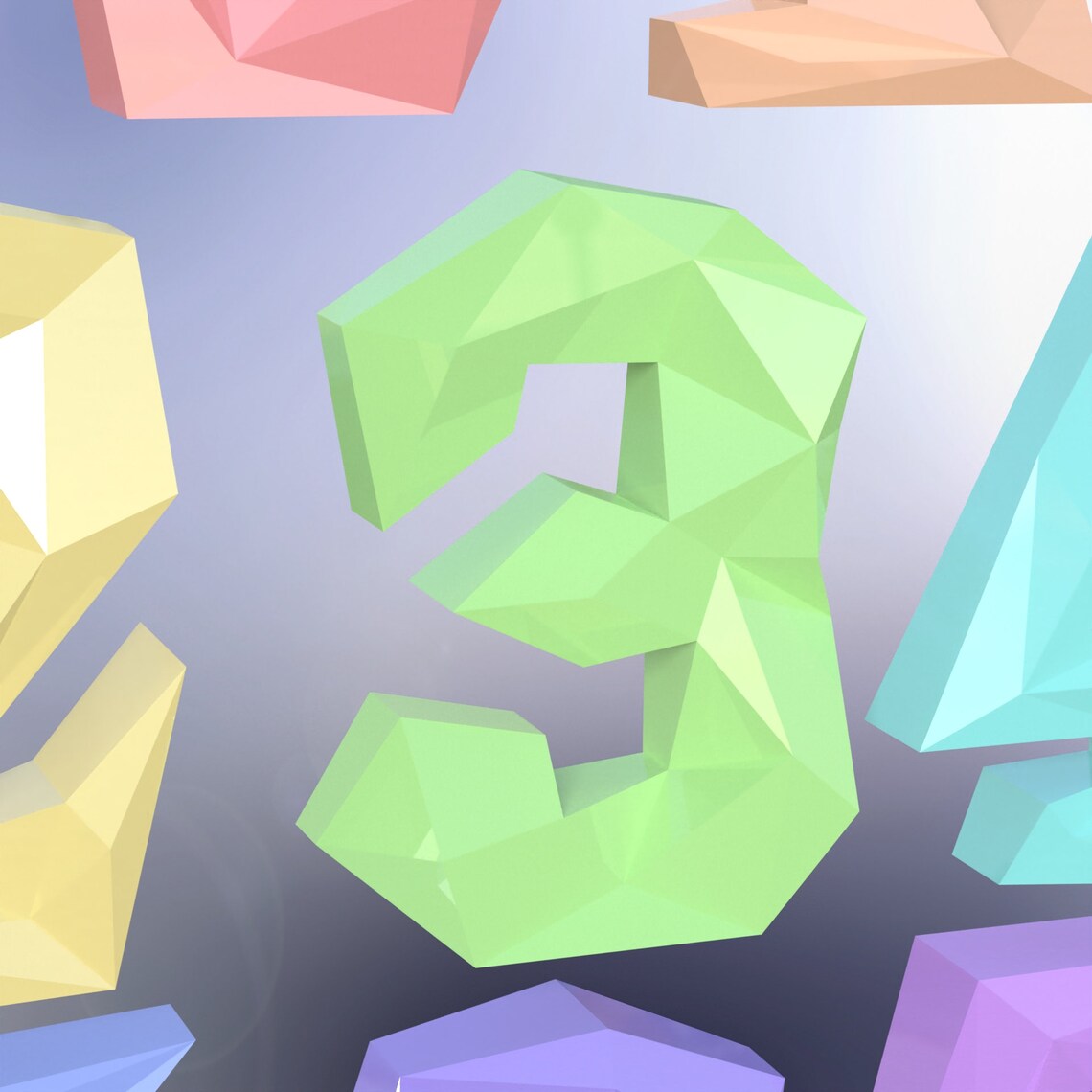 Numbers papercraft paper decor | Etsy