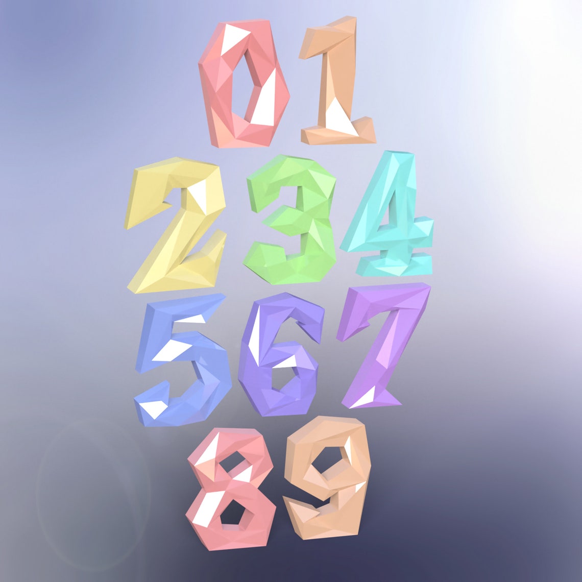 Numbers papercraft paper decor | Etsy