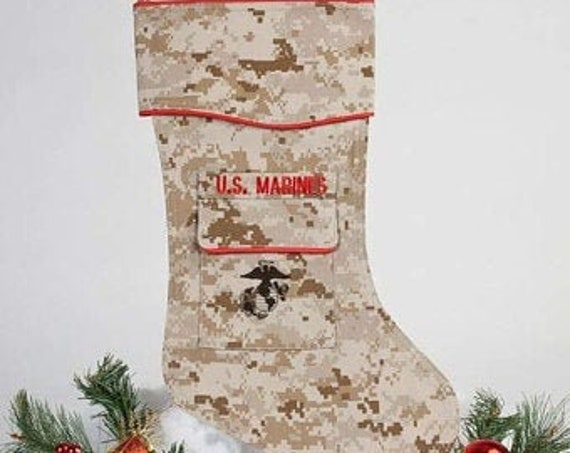 Marine Corps Christmas Stocking Crafted in the digital - Etsy