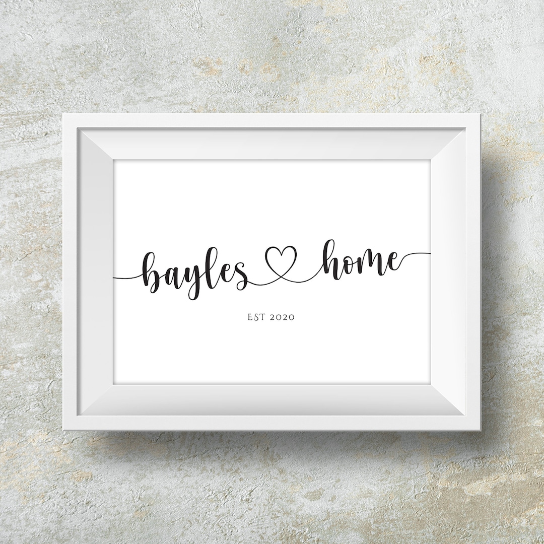 New Home Wall Art Typography Wall Deco Gifts and Art - Etsy
