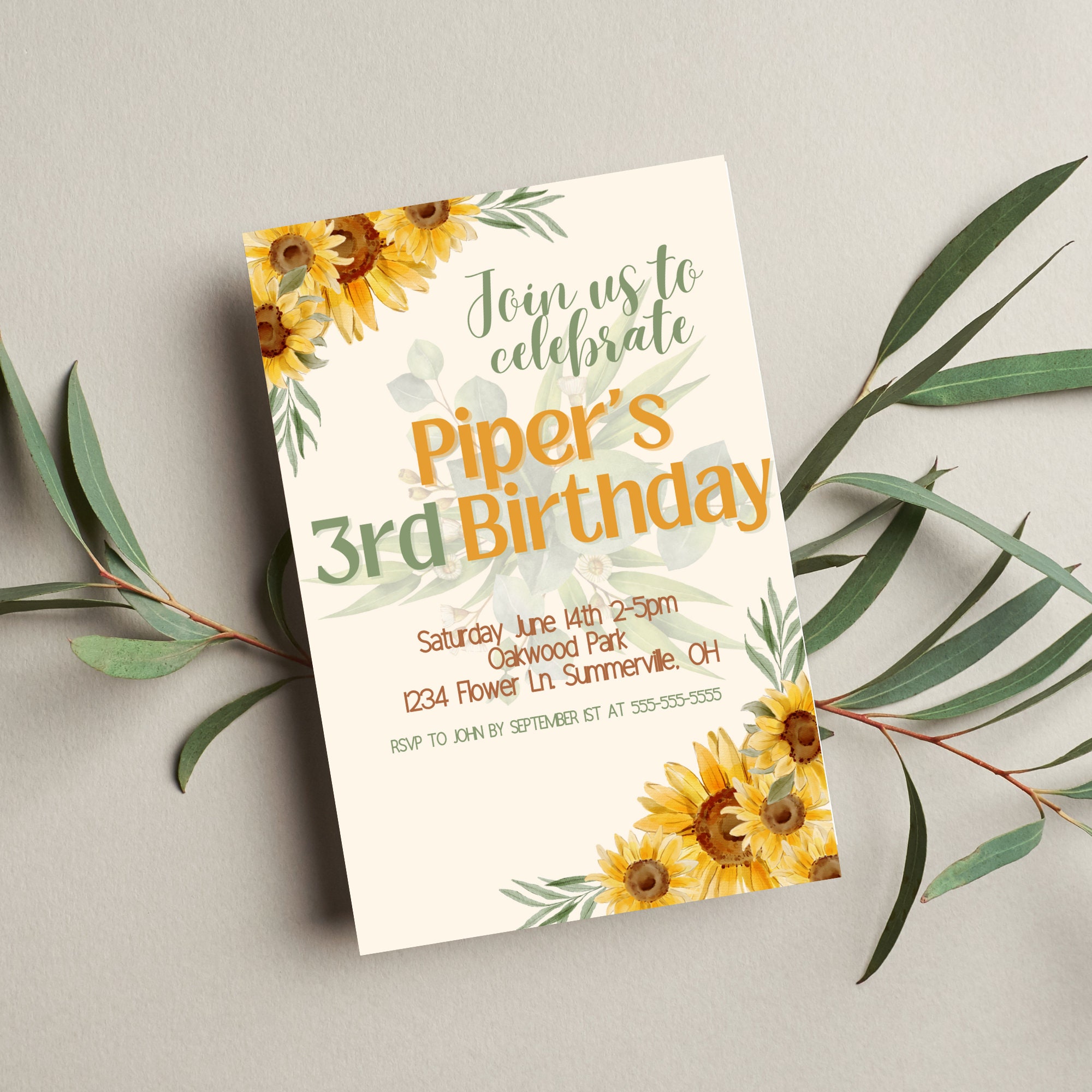 Sunflower Party Invitation - Etsy