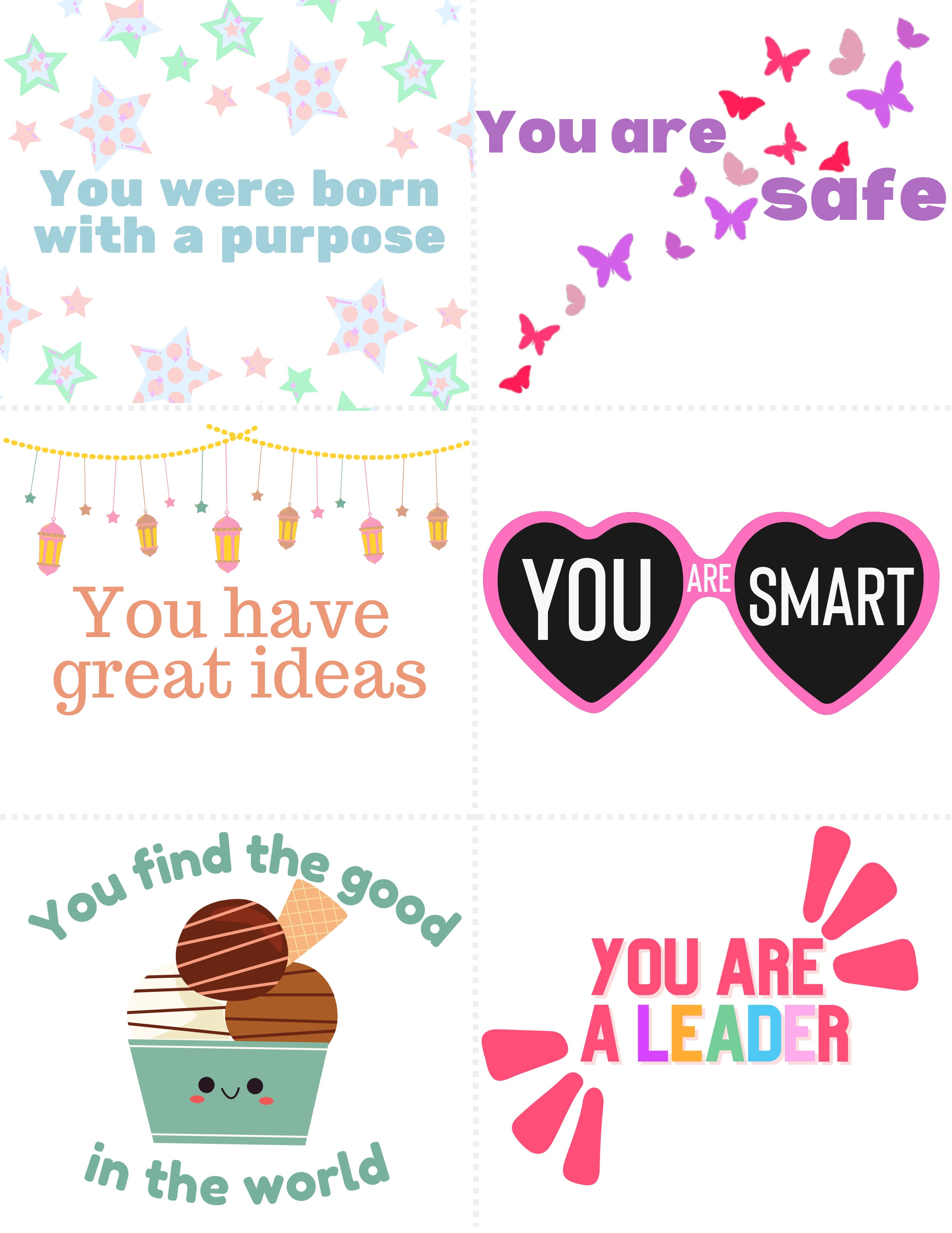 Printable Affirmation Cards for Kids-set of 18 - Etsy