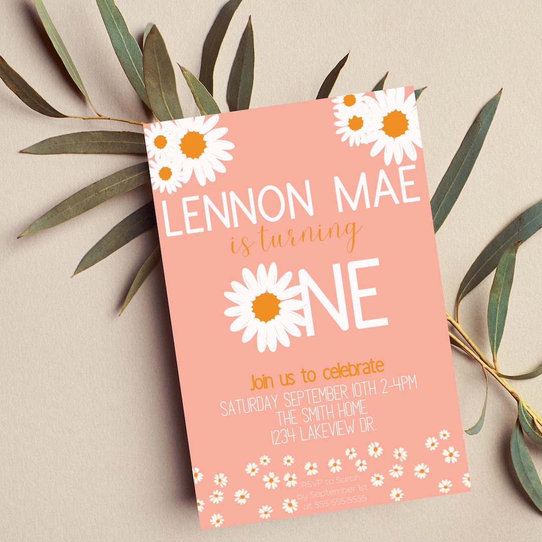 Daisy Party Invitation - Etsy