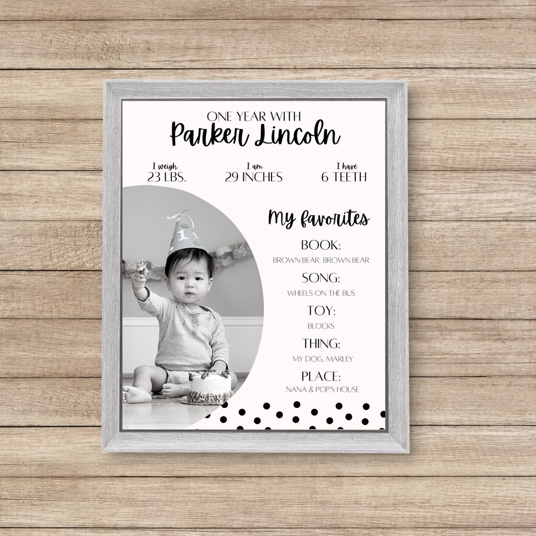 Custom 1st Birthday Sign With Photo - Etsy