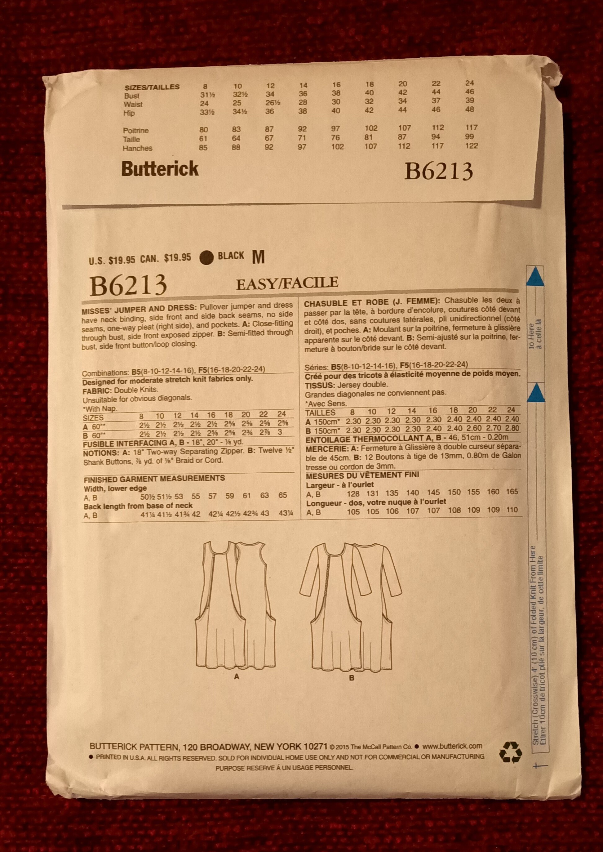 Uncut Butterick Sewing Pattern B6213/B5, Mccall Pattern, Katherine ...