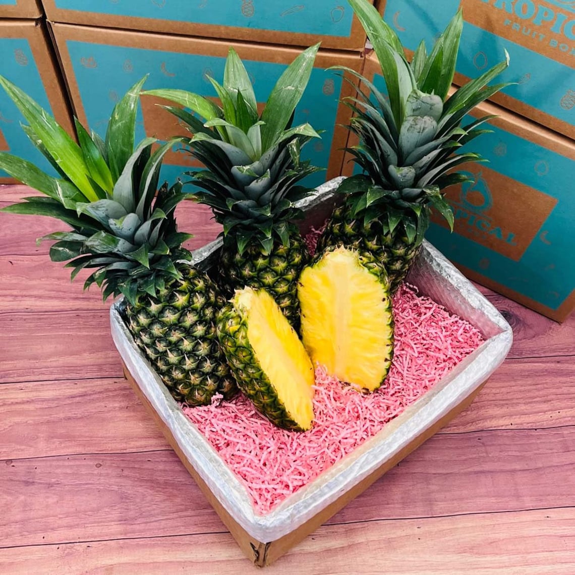 Premium Tropical Golden Pineapple Box - Etsy