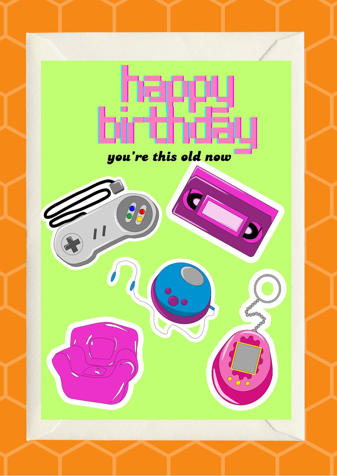 90s Nostalgia Birthday Card - Etsy