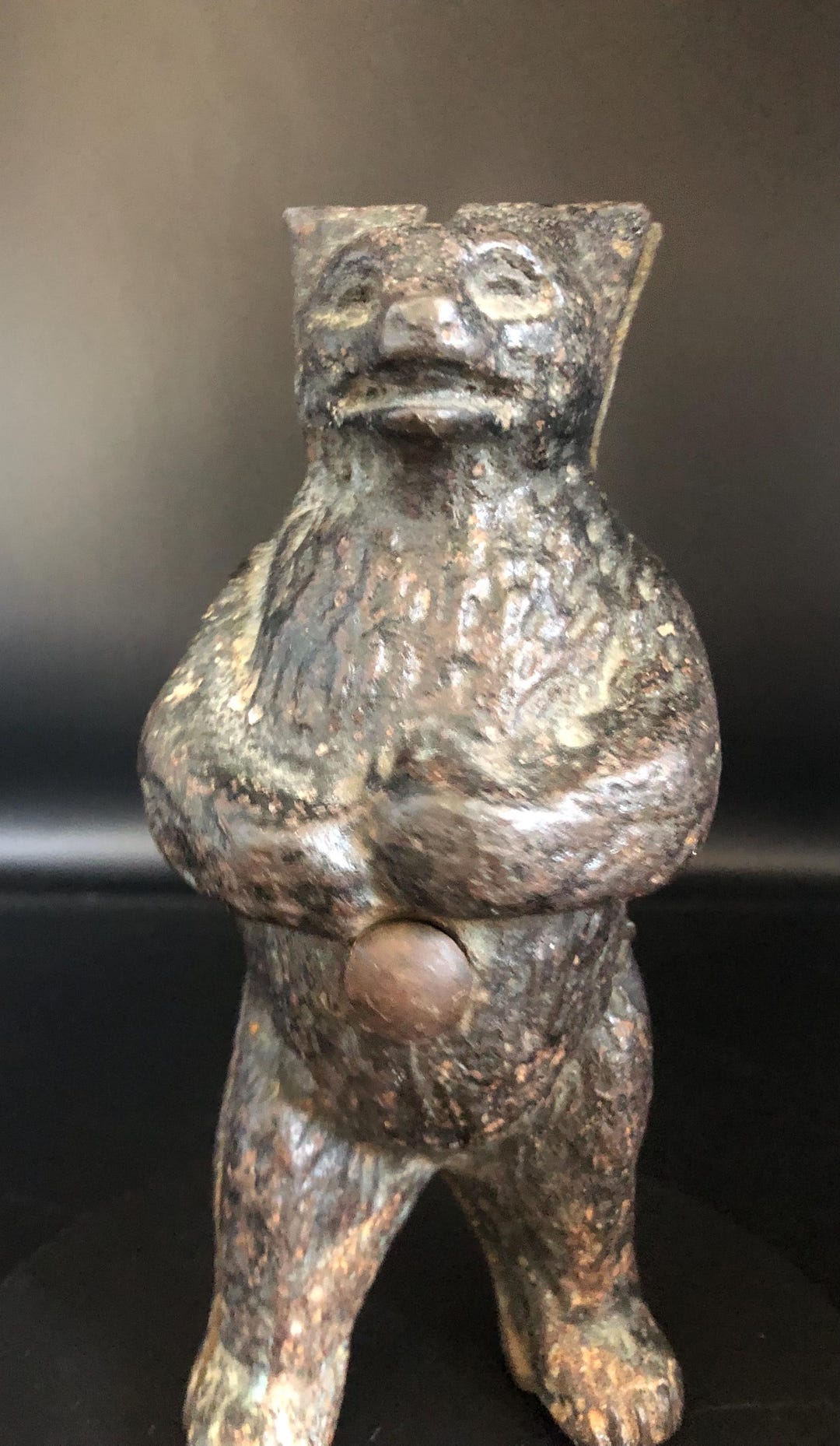 Antique Cast Iron "mean Standing Bear" "piggy / Toy" Bank Hubley 1910's ...