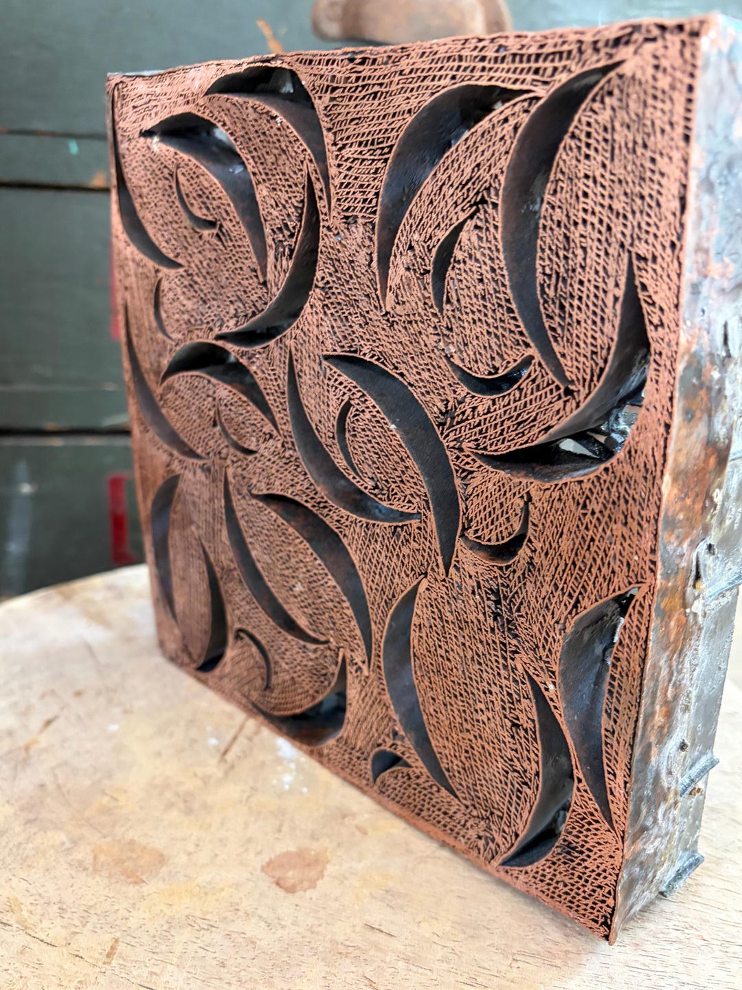 Indonesian Copper Batik Cap Stamp Metal Hand Crafting Tool Wall Art ...