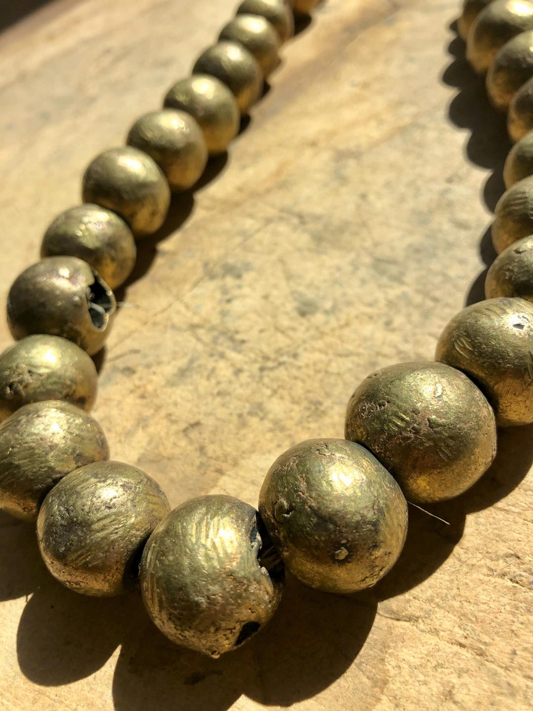 Vintage Nigerian / African Brass Bead Strand - Etsy