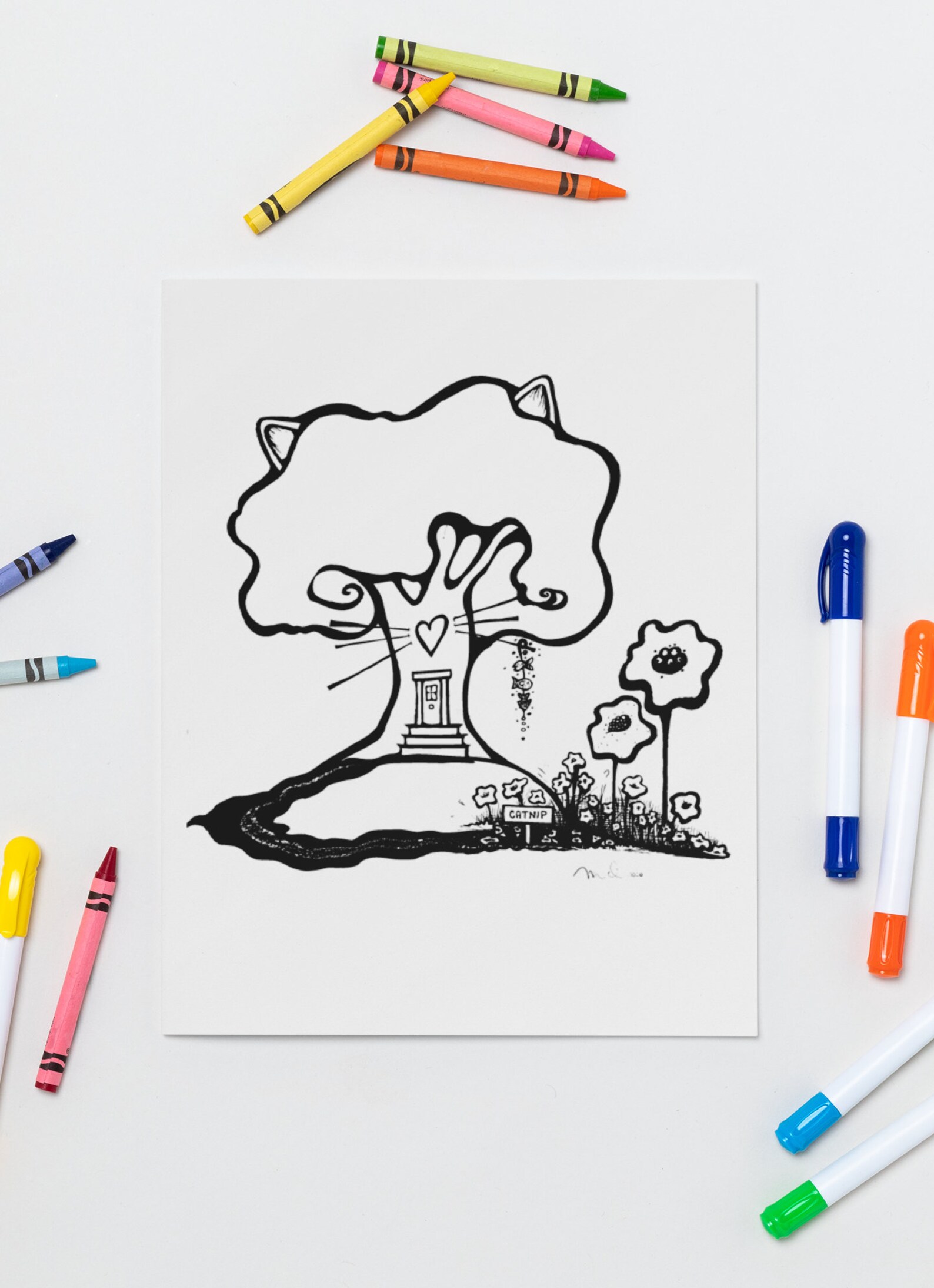 212 Catnip Lane Coloring Page - Etsy