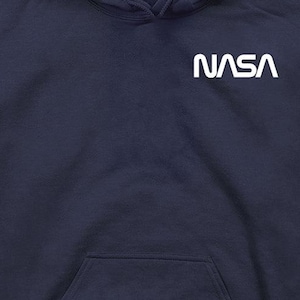 NASA Worm Crest White Hoodie - Etsy