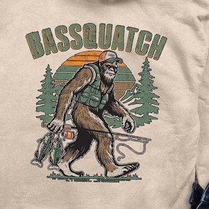 Bigfoot Sweatshirt, Bassquatch Hoodie, Bassquatch, Bass, Fishing ...