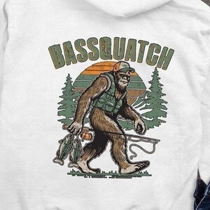 Bigfoot Sweatshirt, Bassquatch Hoodie, Bassquatch, Bass, Fishing ...