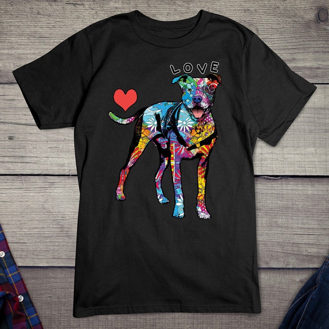 Neon Love Pitbull Dog Breed T-shirt - Etsy