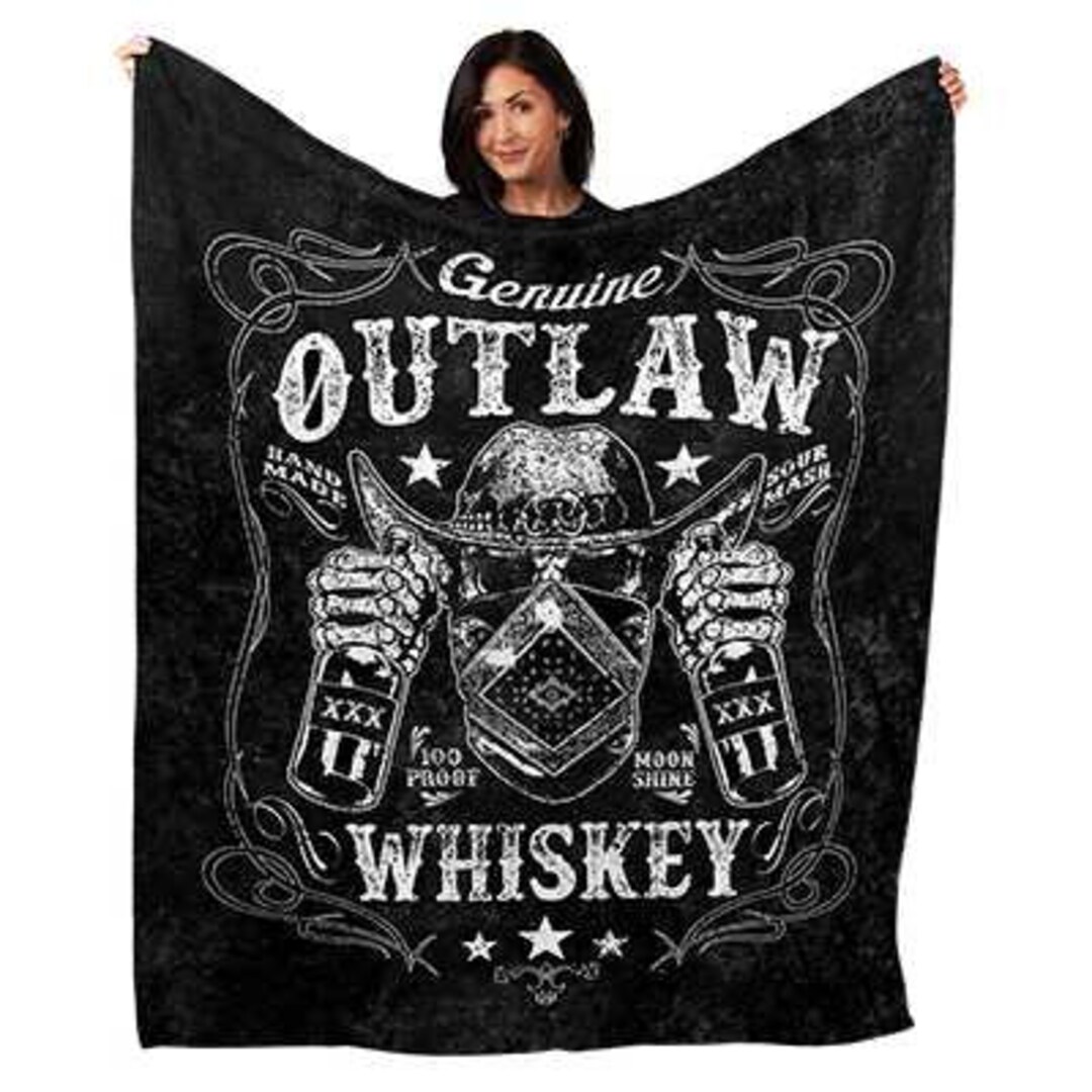Genuine Outlaw Whiskey Soft Plush 50" X 60" Minky Blanket, Moonshine ...