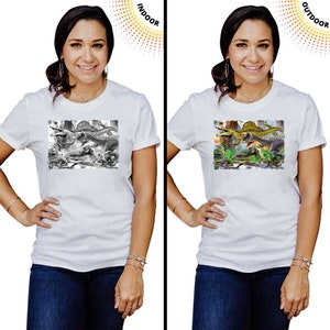 UV Light T-shirt, Fun Sun Activated Tee, Dinosaur Carnotaurus Color ...