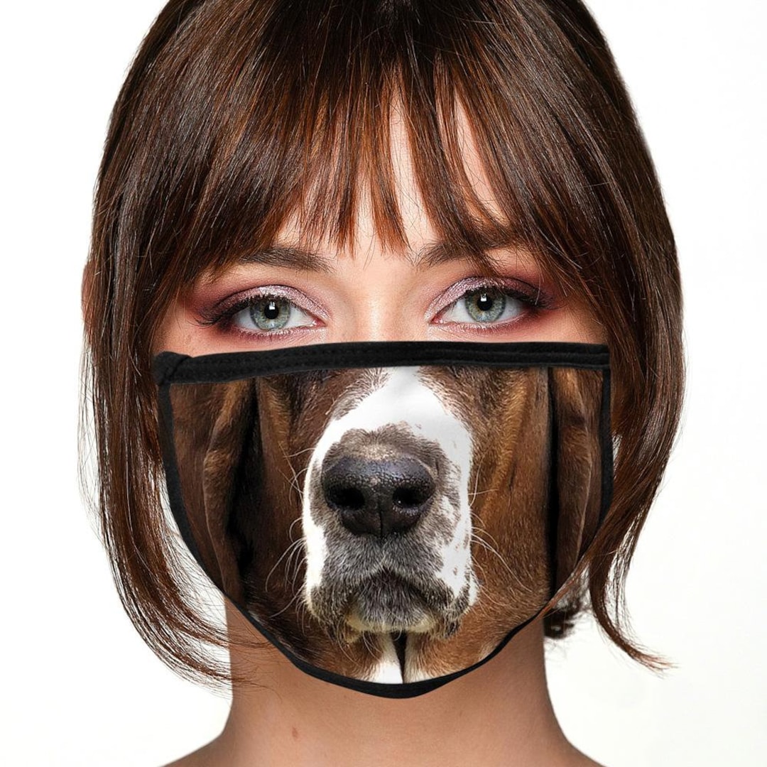 Basset Hound FACE MASK Cover Your Face Dog Breed Masks, - Etsy