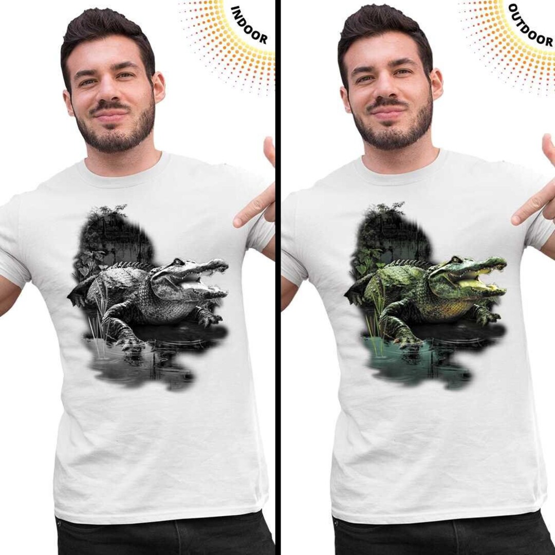 Color Changing T-shirt, Gator Swamp Solar Tee, Sunlight Activated Shirt ...