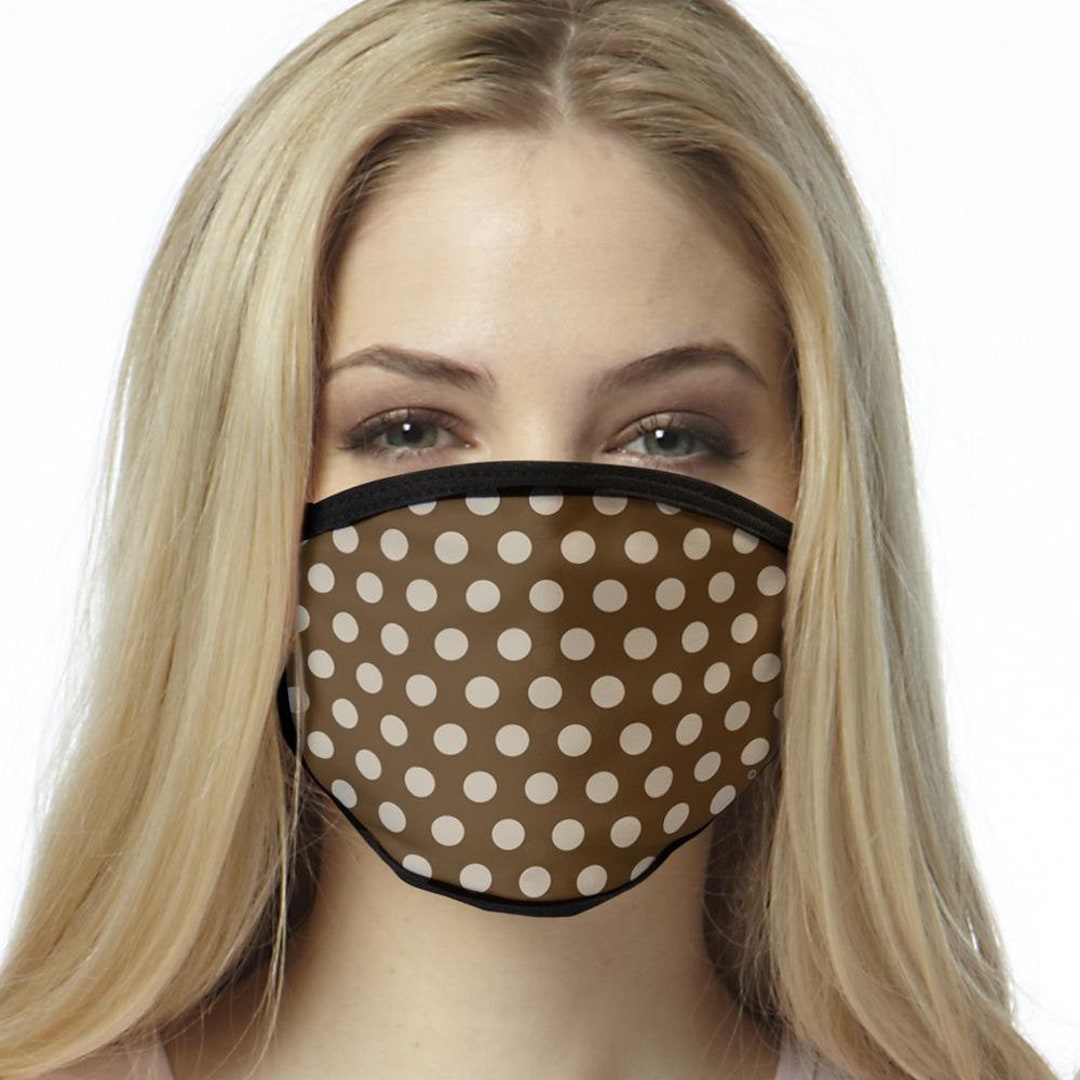 Polka Dot FACE MASK Brown & Tan Dot Face Covering, - Etsy