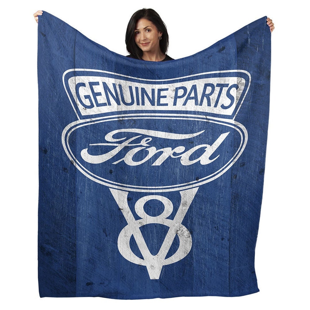 Ford V8 Logo Blanket, Ford Genuine Parts V8 Logo Vintage 50" X 60 ...