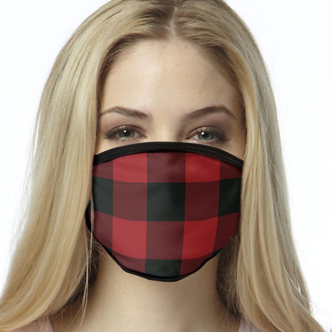 Classic Plaid FACE MASK Black & White Designer Face Covering, - Etsy