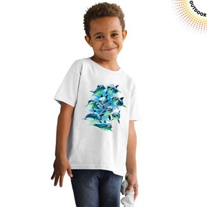 Kids T-shirt, Fun Youth Boys & Girls Sun Activated Tee, Dolphin Squad ...