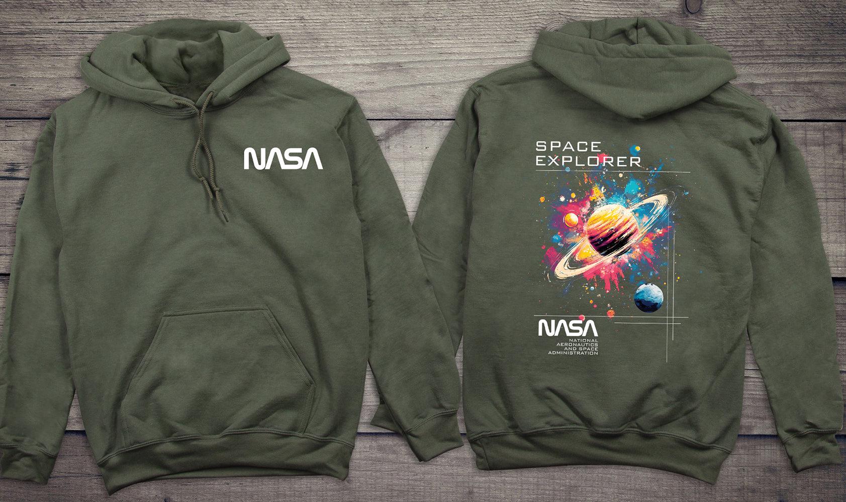 Licensed NASA Sweatshirt, NASA Space Explorer With Crest Hoodie, Space ...