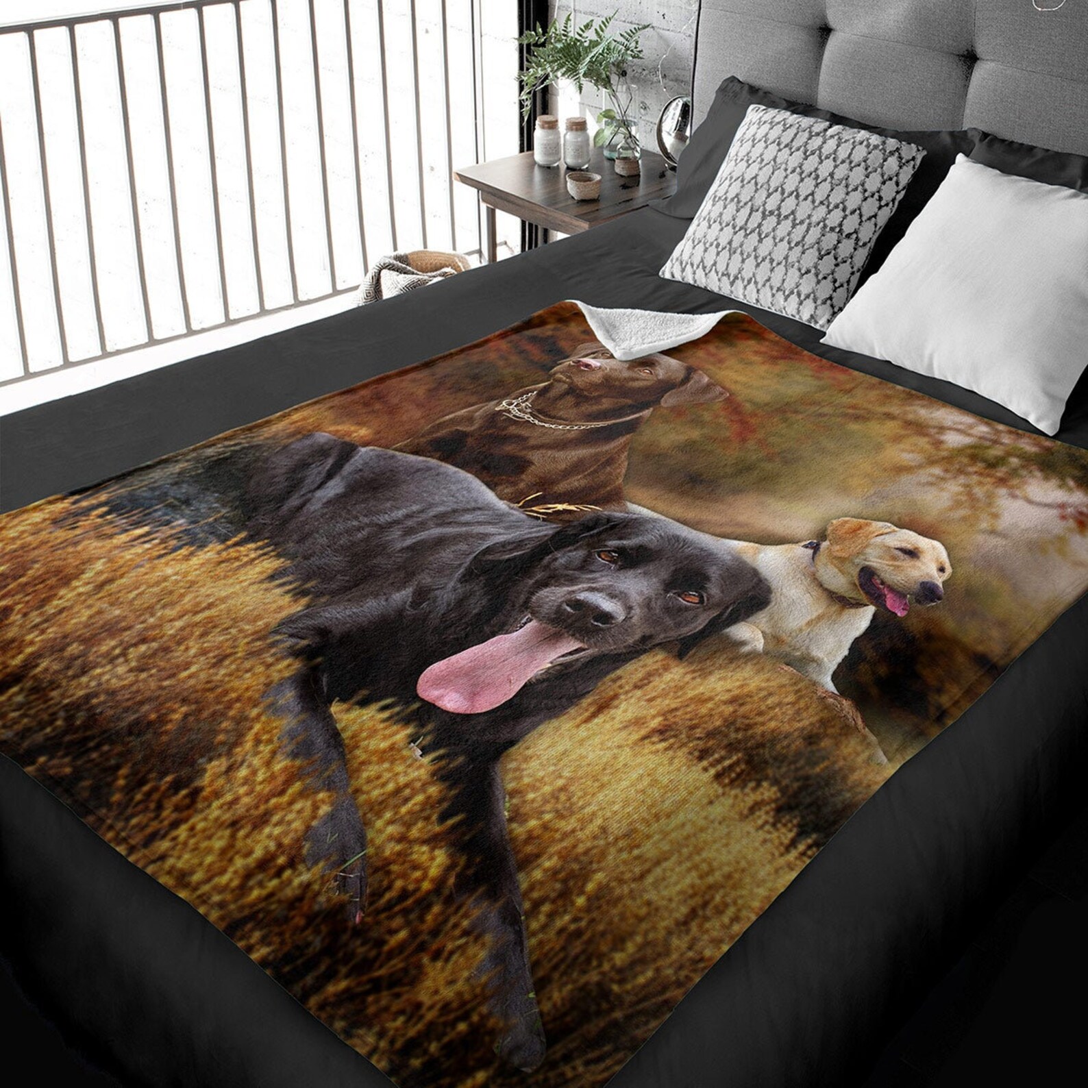 Labrador Retriever, Dog Breed 50" X 60" Minky Blanket, Decorative Throw ...
