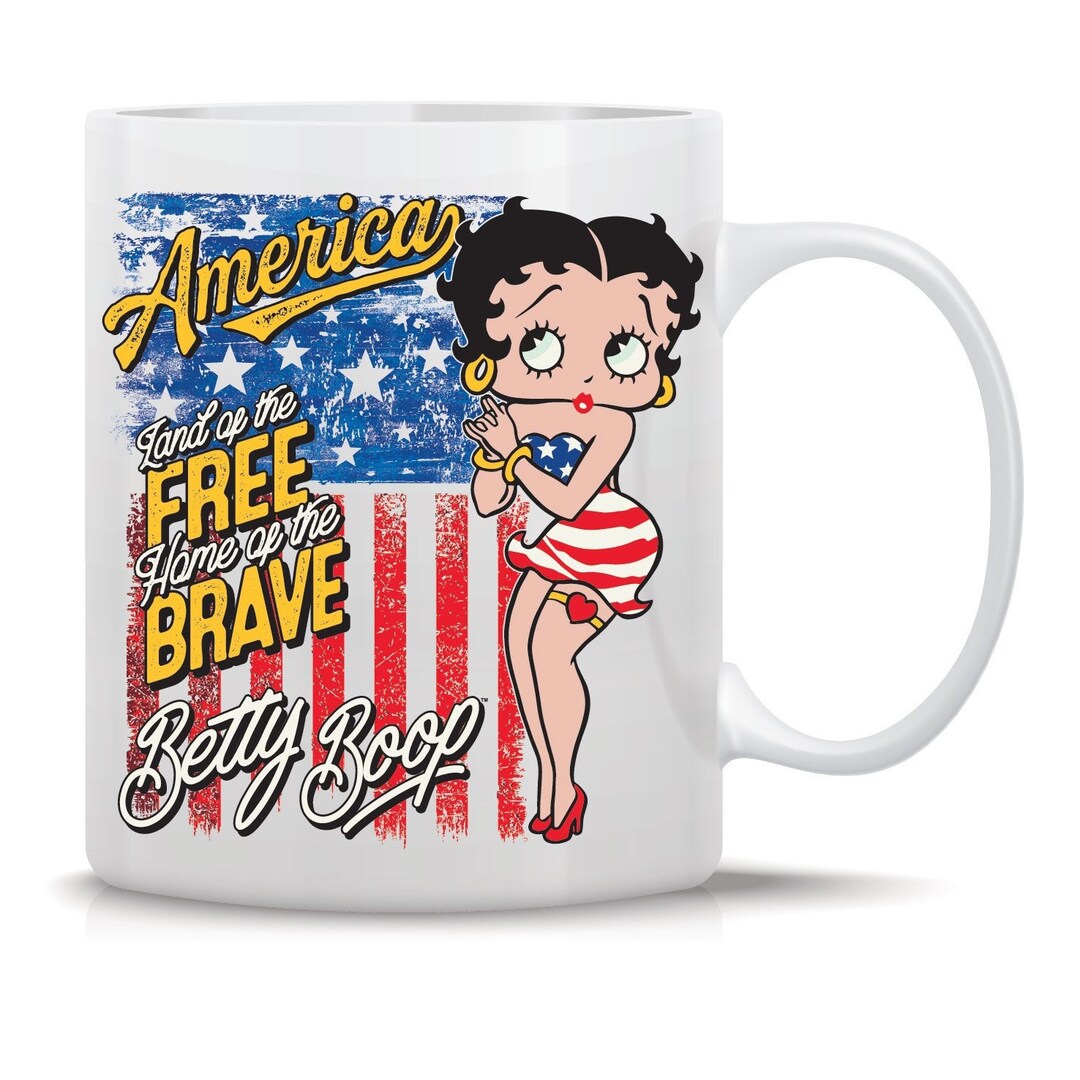Betty Boop Mug, Land of the Free Ceramic Coffee Mug, Officially ...