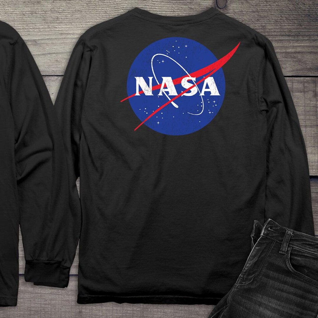 Licensed NASA Long Sleeve, NASA Logo With Crest Long Sleeve Tee, Space ...