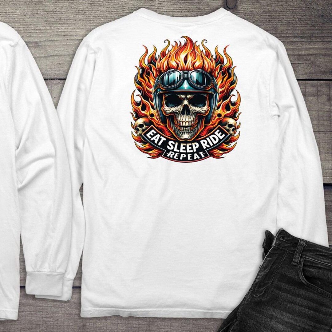Biker Long Sleeve, Eat Sleep Ride Long Sleeve Tee, Eat Sleep Ride, Ride ...