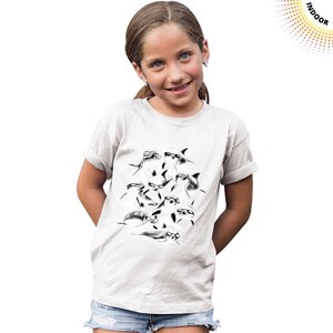 Kids T-shirt, Fun Youth Boys & Girls Sun Activated Tee, Dolphin Squad ...