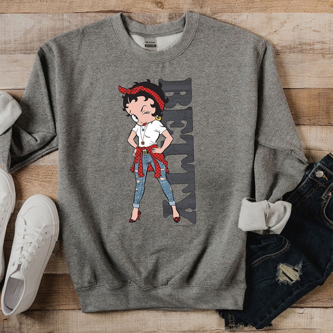 Betty Boop Sweatshirt, Vertical Betty Crewneck, Officially Licensed ...